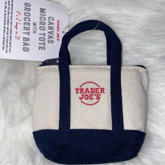 Trader Joe'S | Bags | Trader Joes Mini Zip Tote And Big Tote Bag Nwt ...